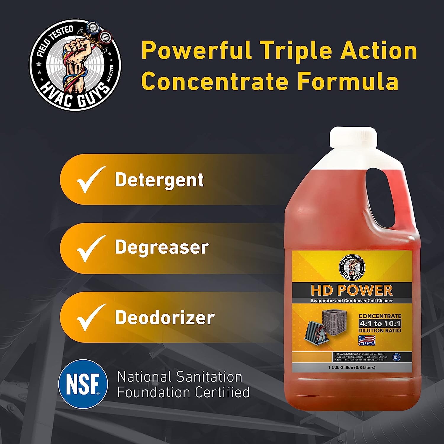 HVAC Guys HD Power Triple Action Coil Cleaner Gallon